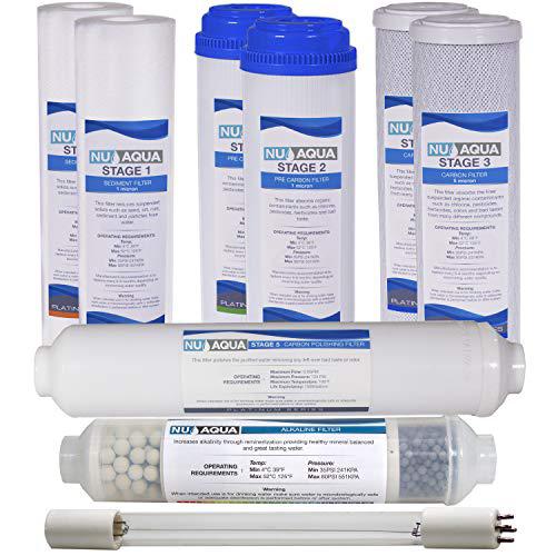 NU Aqua RNAB07PQXMH82 Nu Aqua Series 7 stage 1 year Uv Alkaline Reverse Osmosis Water System 