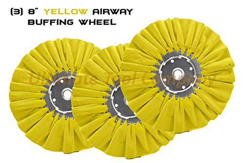 UTC utc 3 pc yellow 10" airway buffing wheel arbor center hole angle ...