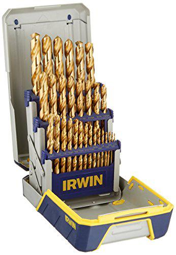 Irwin irwin titanium-nitride coated metal index drill bit set with case ...