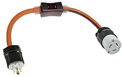 getwiredusa l5-20 in-line on & off switch, l5-20p male plug l5-20r ...