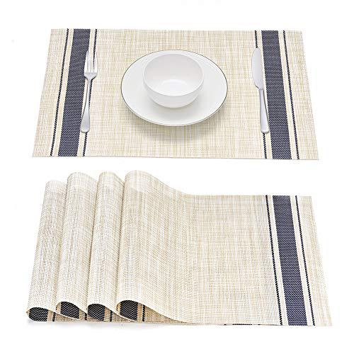 HGHC smeala placemats set of 4, heat insulation & stain resistant ...