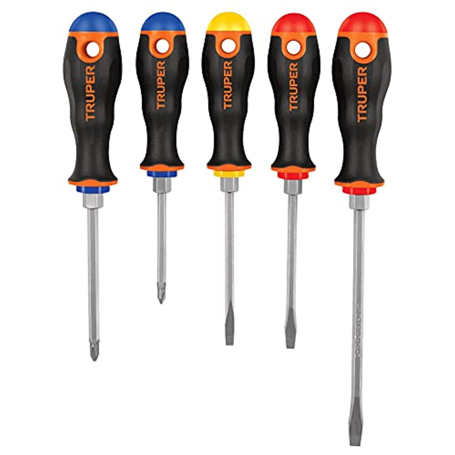Truper truper dtj-5b 5-pc screwdriver set, comfort grip, magnetic tips
