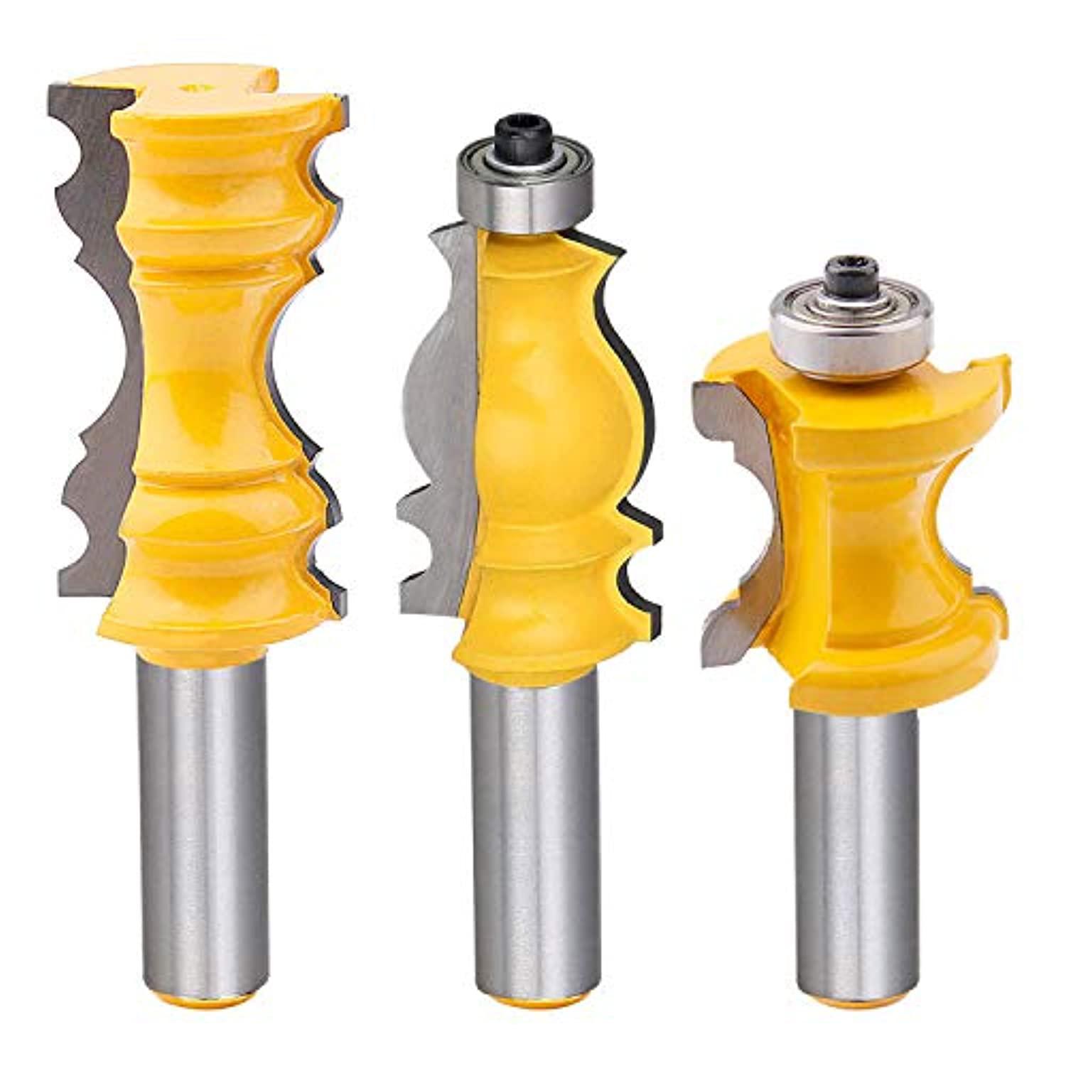 Helovmine 1/2 inch shank architectural molding router bit set crown ...