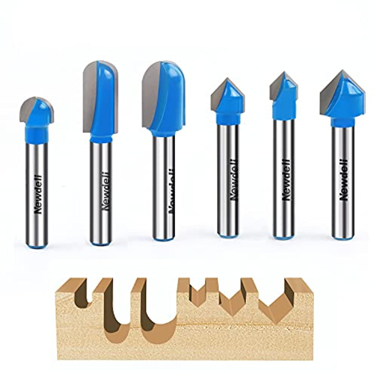 Newdeli 90 degree v groove and round nose bit, newdeli 1/4" carbide 3d ...